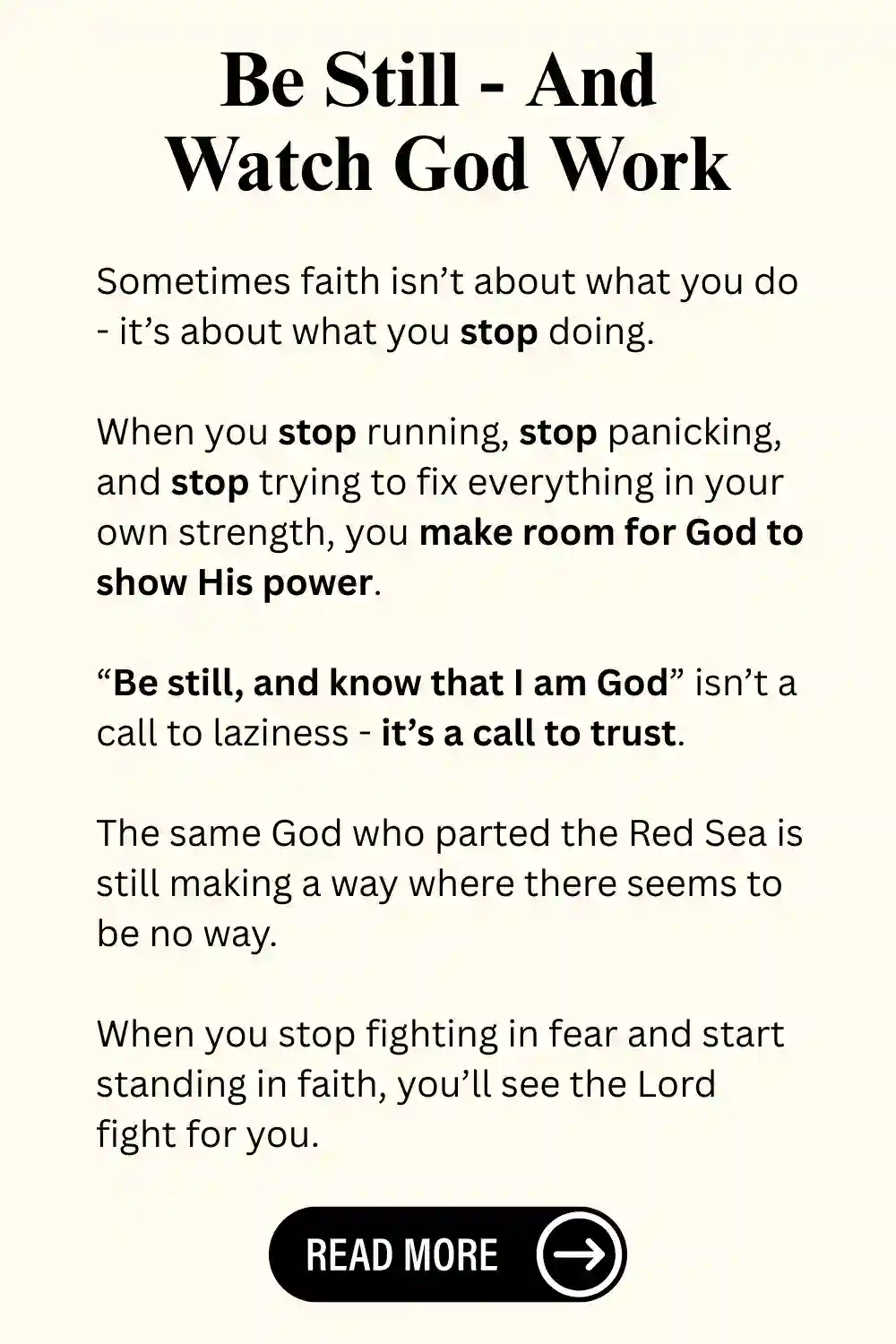 What Does Be Still and Know That I Am God Mean