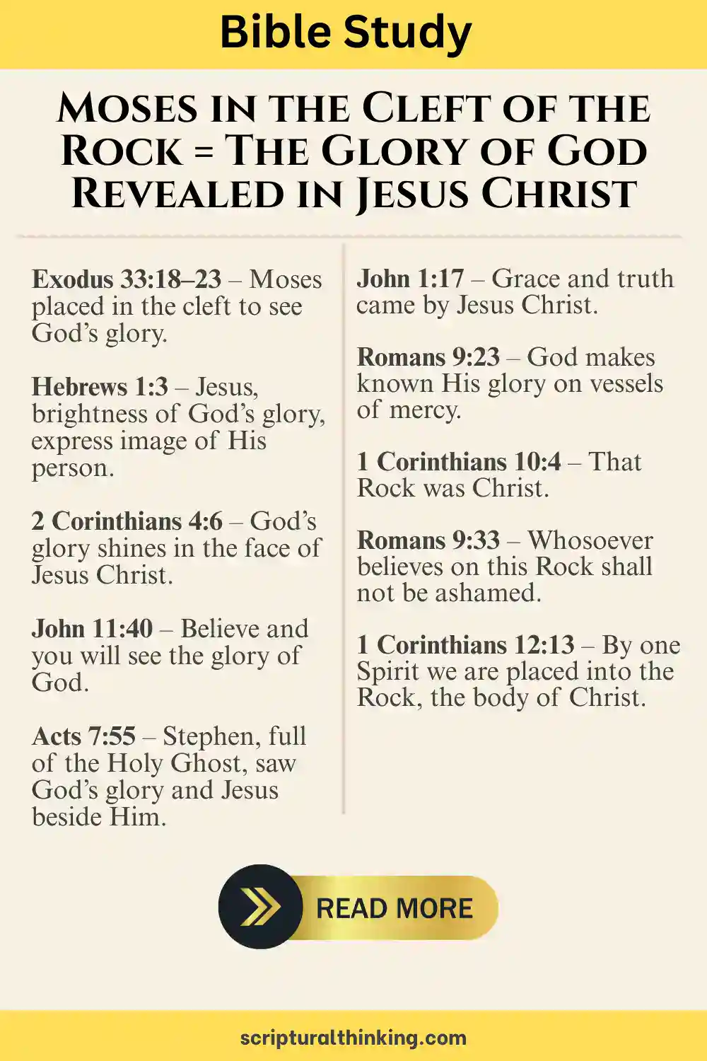 Moses Cleft Of The Rock (Glory Of God Revealed In Jesus Christ)