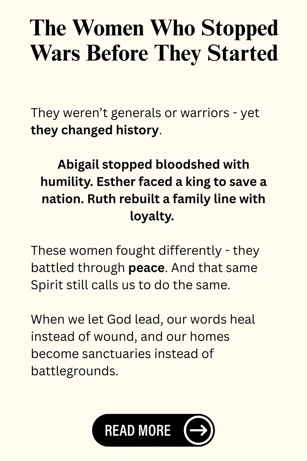 6 Women in the Bible Who Fostered Peace