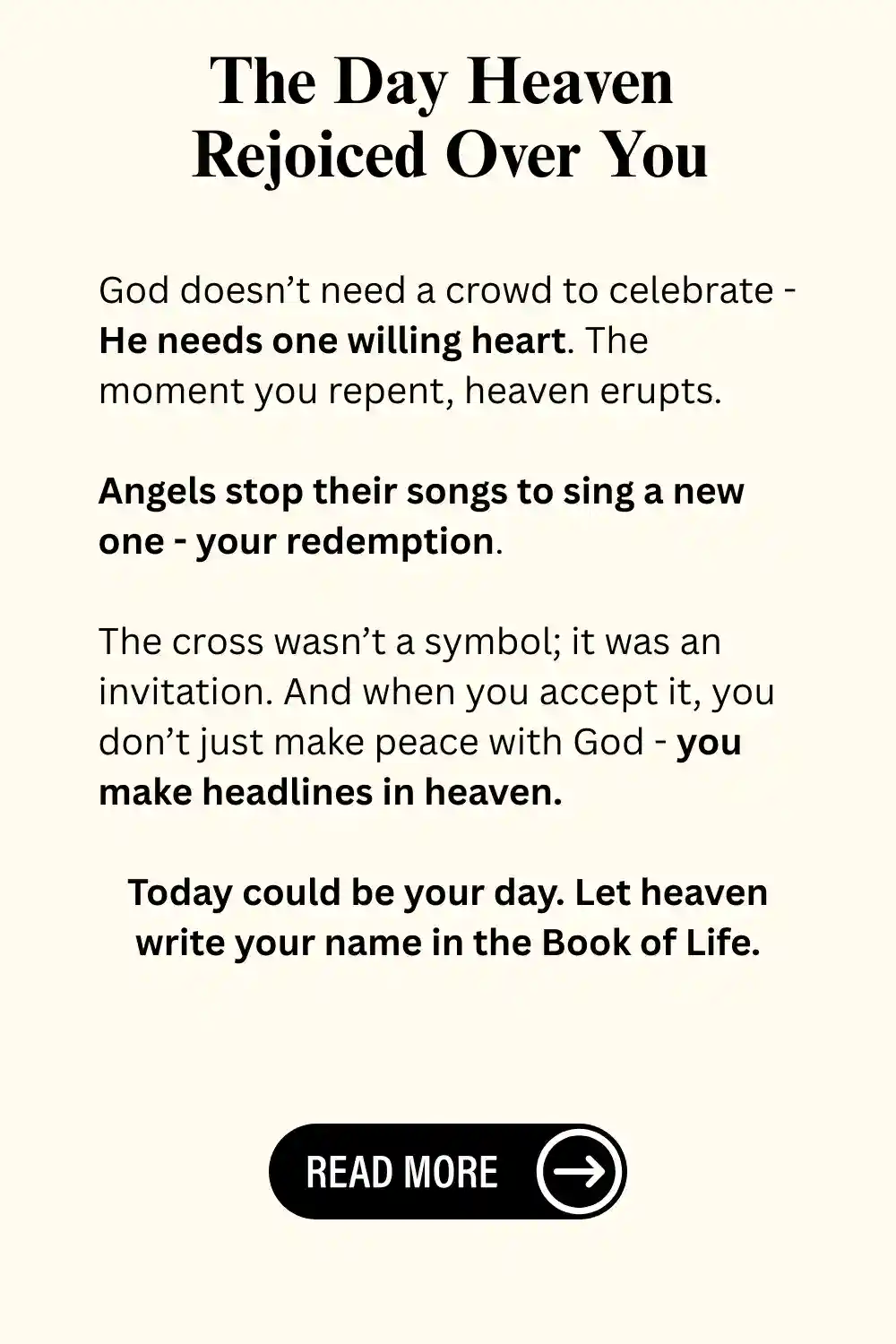 10 Reasons for Joy in Heaven Over One Sinner (Luke 15:7)