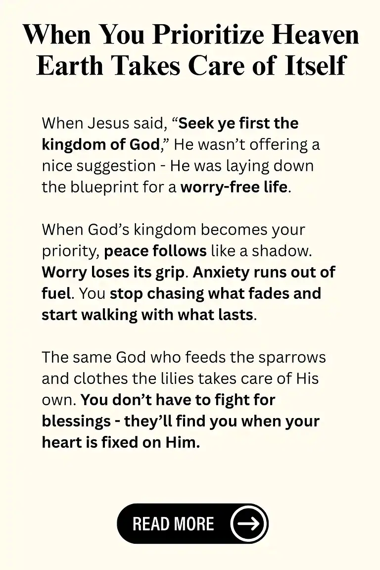 A Deeper Look into Seek First the Kingdom of God from Matthew 6:25-34