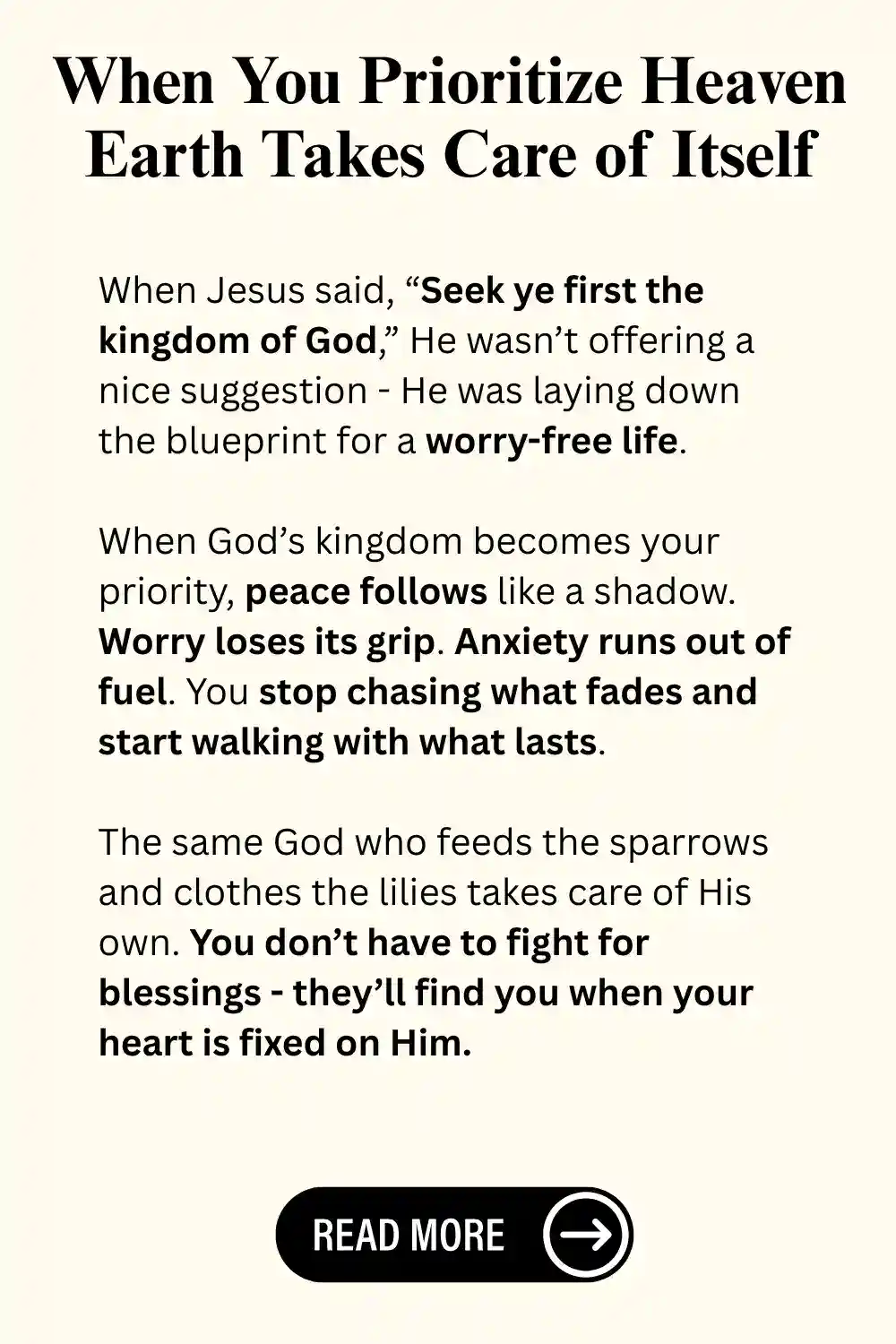 A Deeper Look into Seek First the Kingdom of God from Matthew 6:25-34