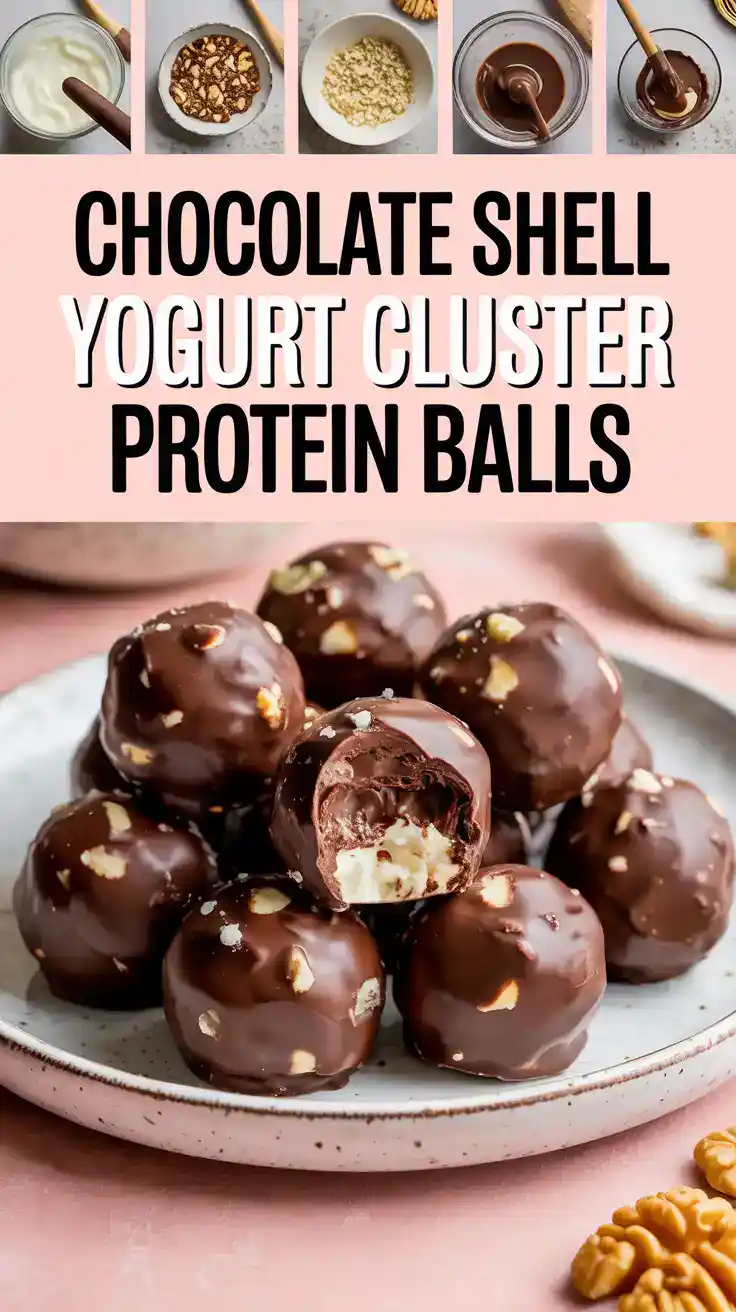 Chocolate Shell Yogurt Cluster Protein Balls