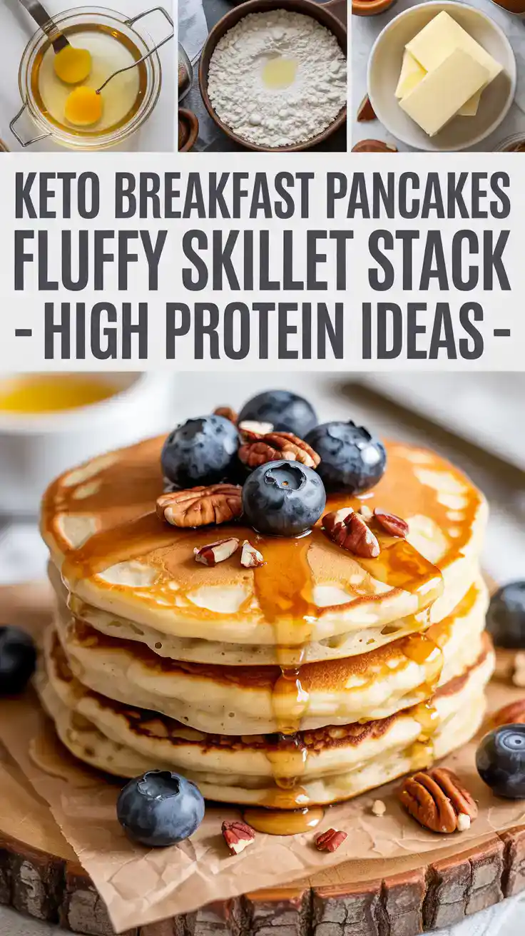 Keto Breakfast Pancakes - Fluffy Skillet Stack