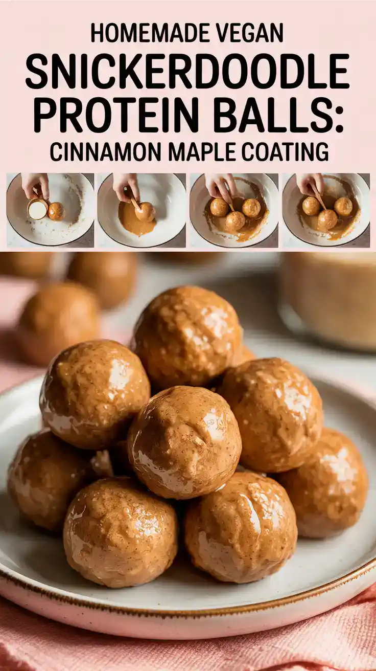 Homemade Vegan Snickerdoodle Protein Balls: Cinnamon Maple Coating
