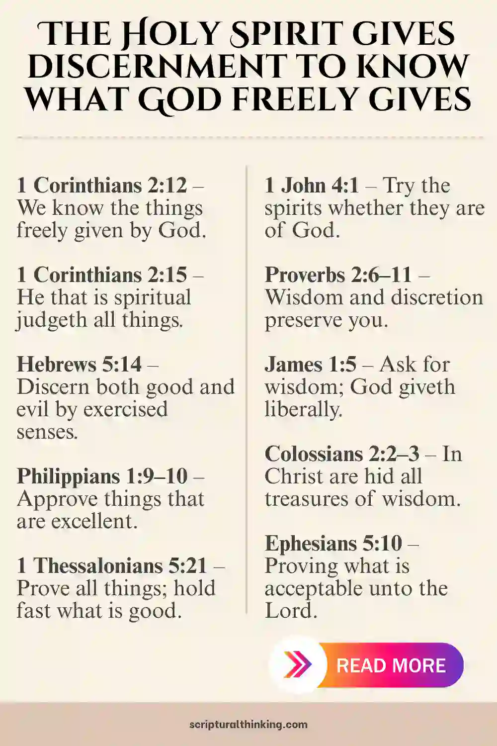 The Holy Spirit Gives Discernment to Know What God Freely Gives