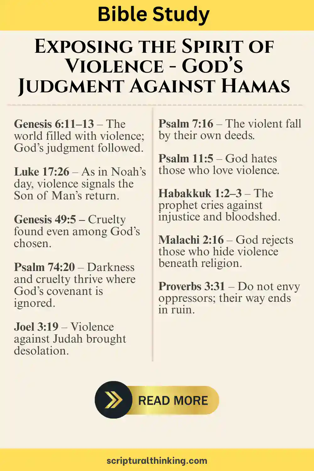 Hamas in The Bible: Violence, Cruelty, Injustice