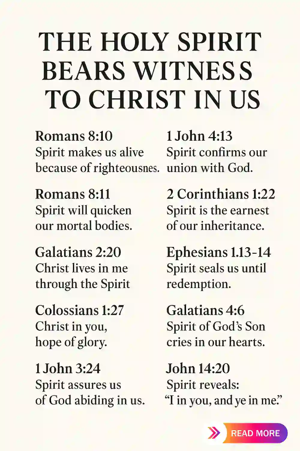 The Holy Spirit Bears Witness to Christ in Us and the Life We Have in Him