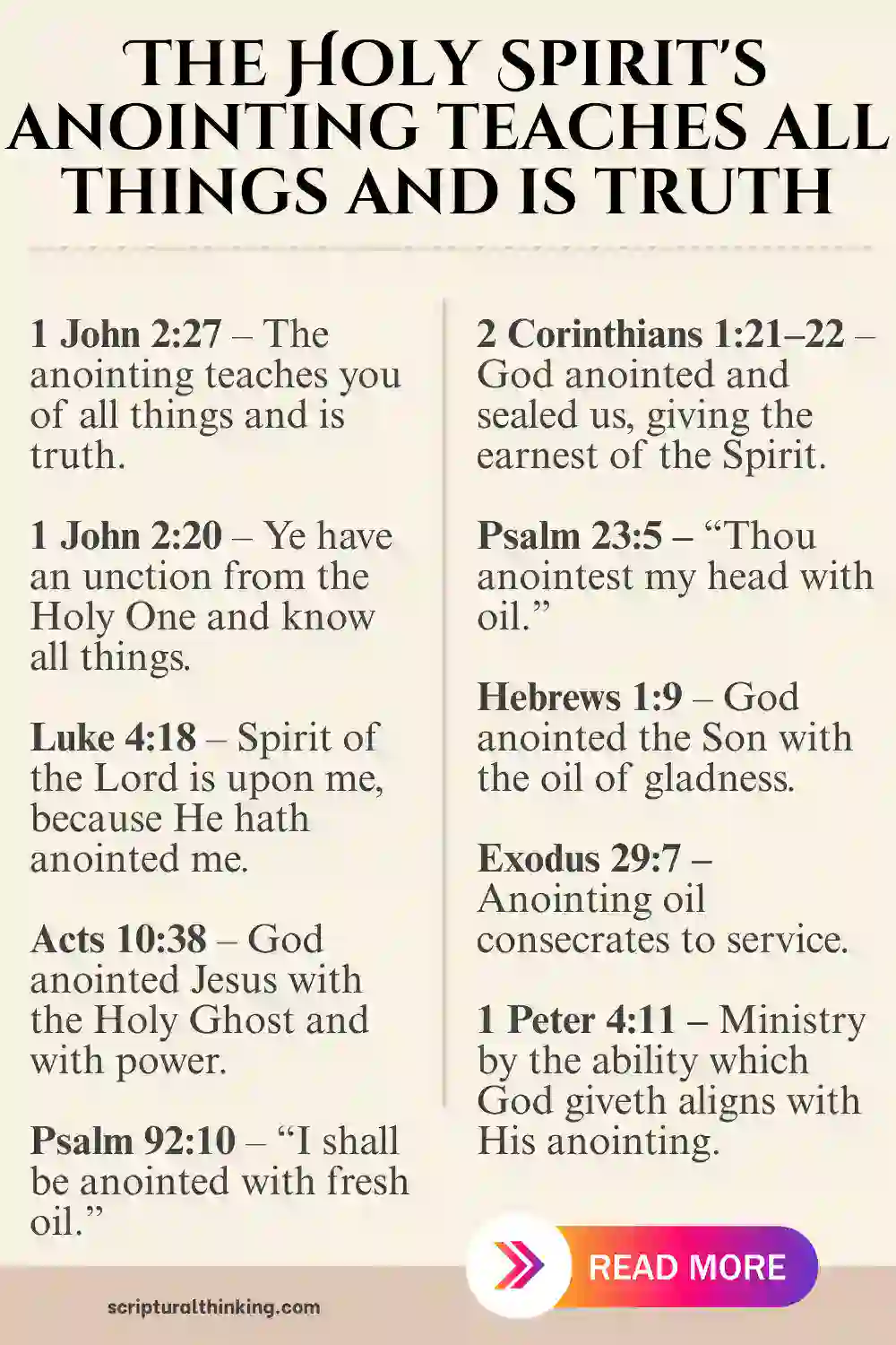The Holy Spirit’s Anointing Teaches All Things and Is Truth